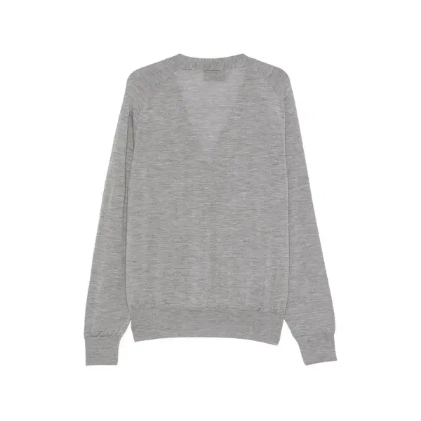 AMI Paris Grey V-neck Cardigan