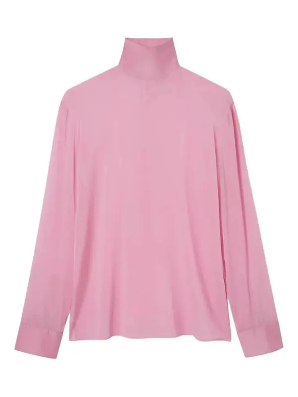 Gucci Silk Stretch Chiffon High Neck Top - Multicolor