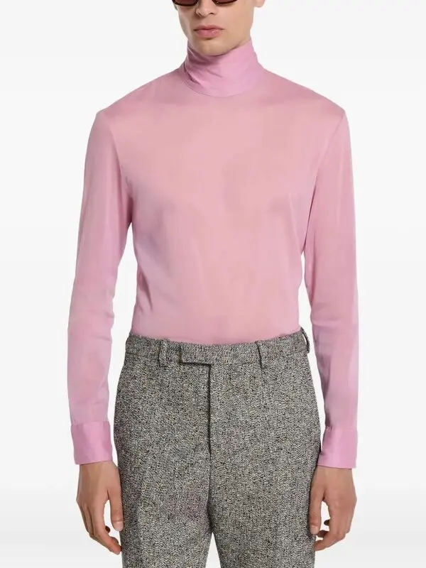 Gucci Silk Stretch Chiffon High Neck Top