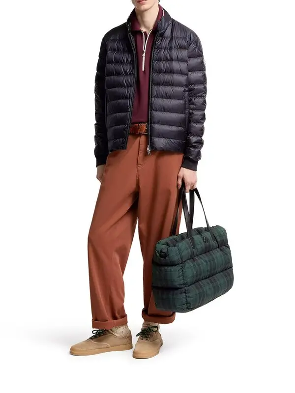 Moncler Rigel Short Down Jacket With Tricolor Trim - Blue