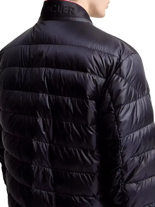 Moncler Rigel Short Down Jacket With Tricolor Trim - Blue