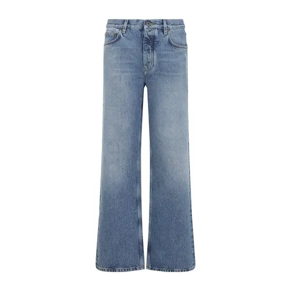 Off-White Slim Relaxed Jeans With Half Arrow Print - Blue