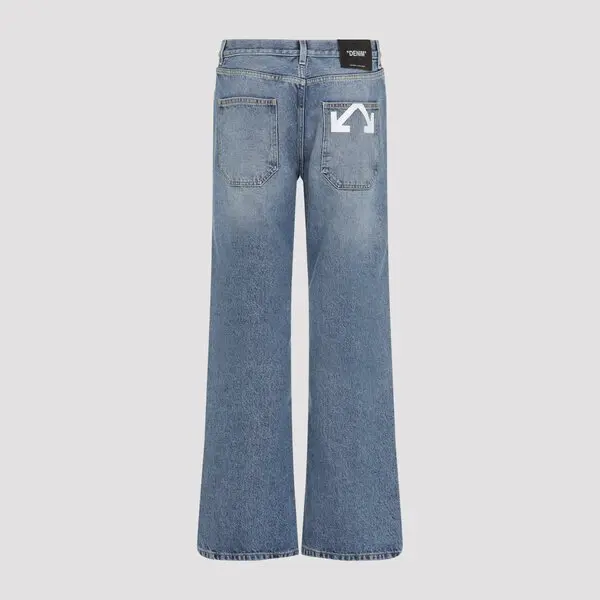 Off-White Slim Relaxed Jeans With Half Arrow Print - Blue