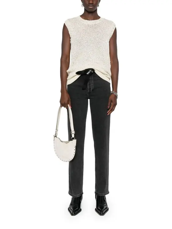 GOLDEN GOOSE Melyssa Sequin Knit Top - Cream