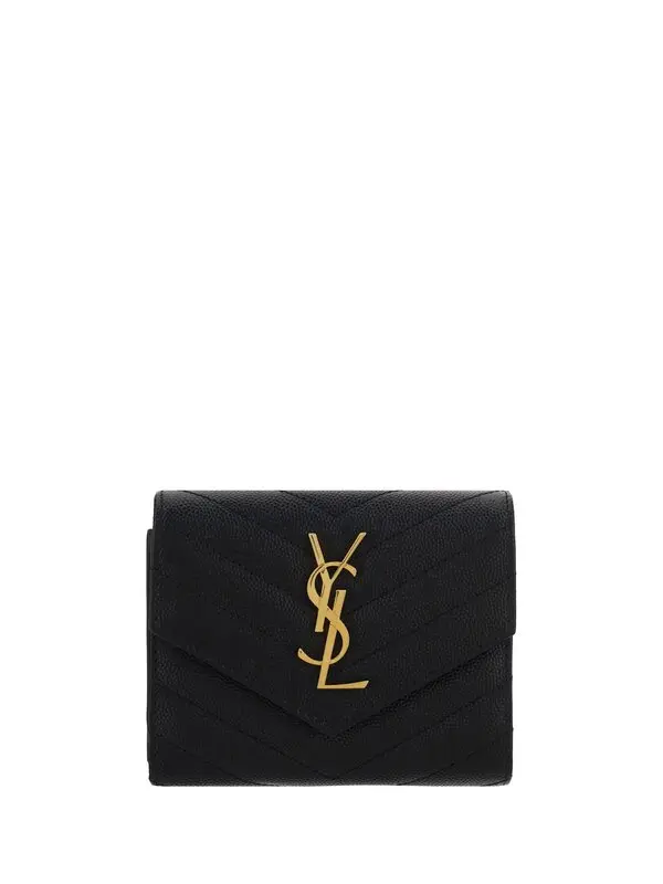 Saint Laurent Cassandre Matelassé Wallet - Black