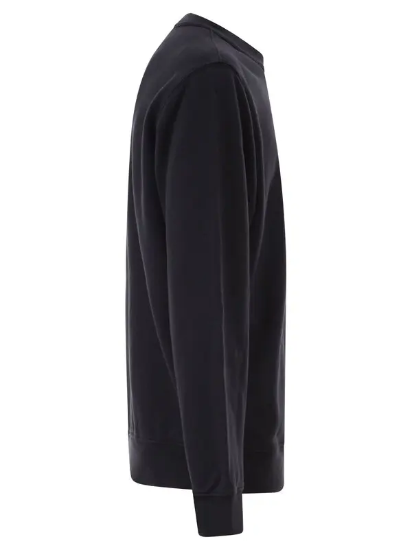 Stone Island Regular Fit Crew Neck Sweatshirt With Seasonal Pocket - Blue