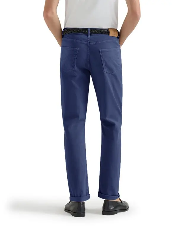 Brunello Cucinelli Five-pocket Garment-dyed Denim Trousers - Blue