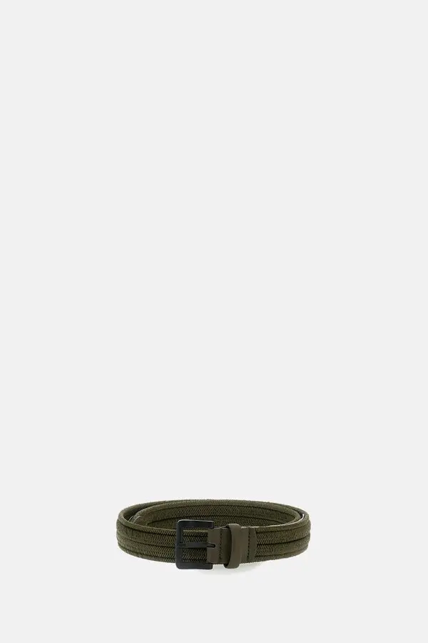 C.P. COMPANY Braided Cotton Belt With Embossed Logo Buckle - Multicolor