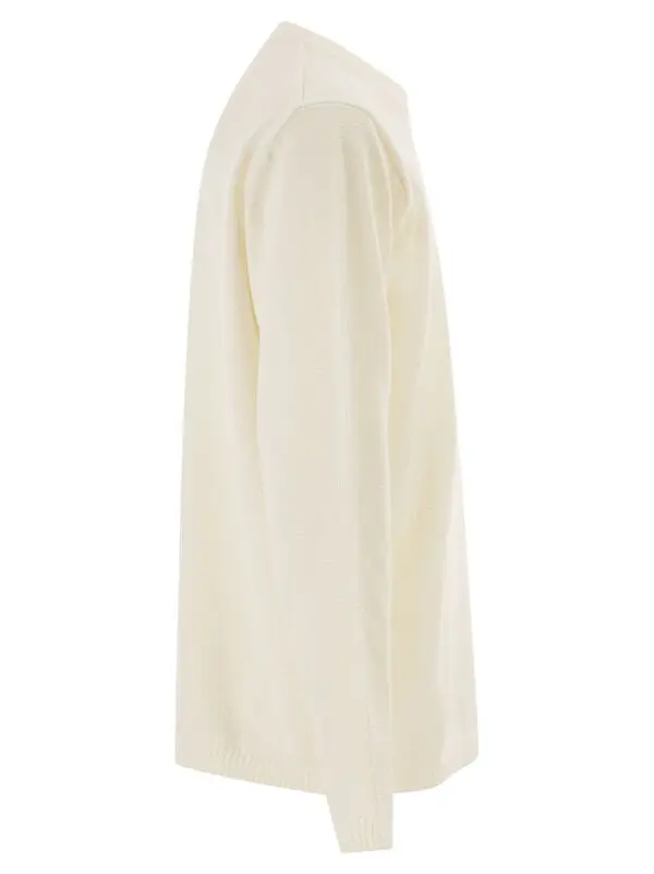 Stone Island Loose-fitting Ribbed Crew Neck Jumper - Cream