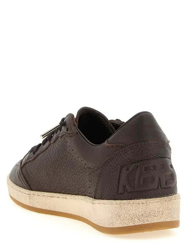 GOLDEN GOOSE Ball Star Low-top Lace-up Sneakers With Foil Star Detail - Brown