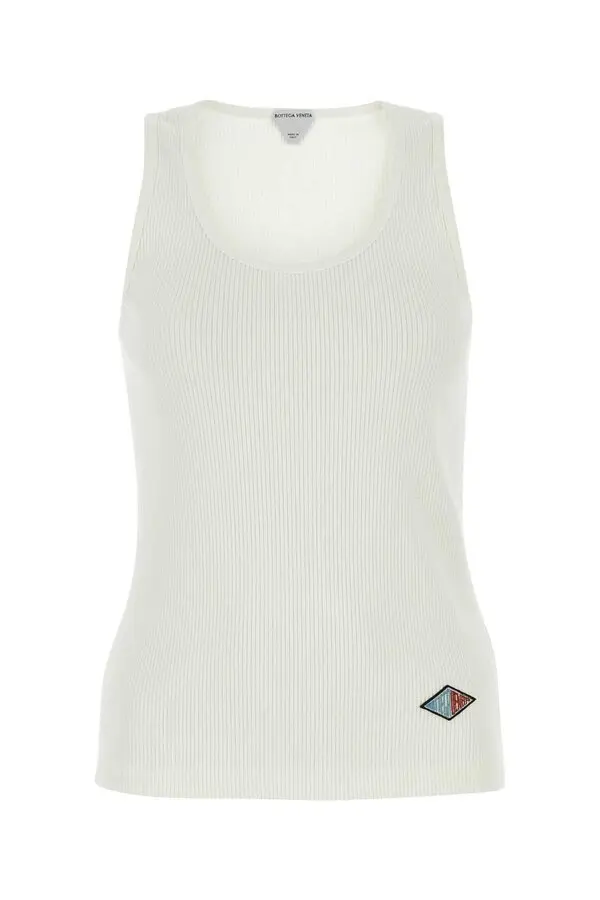Bottega Veneta Stretch Cotton Tank Top - White