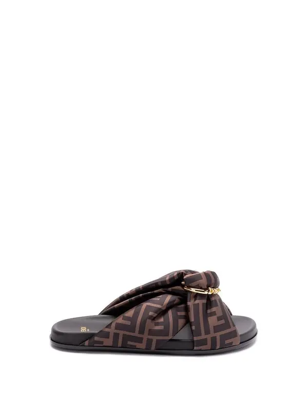 Fendi Monogram Twisted Slides - Multicolor