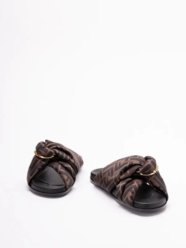 Fendi Monogram Twisted Slides - Multicolor