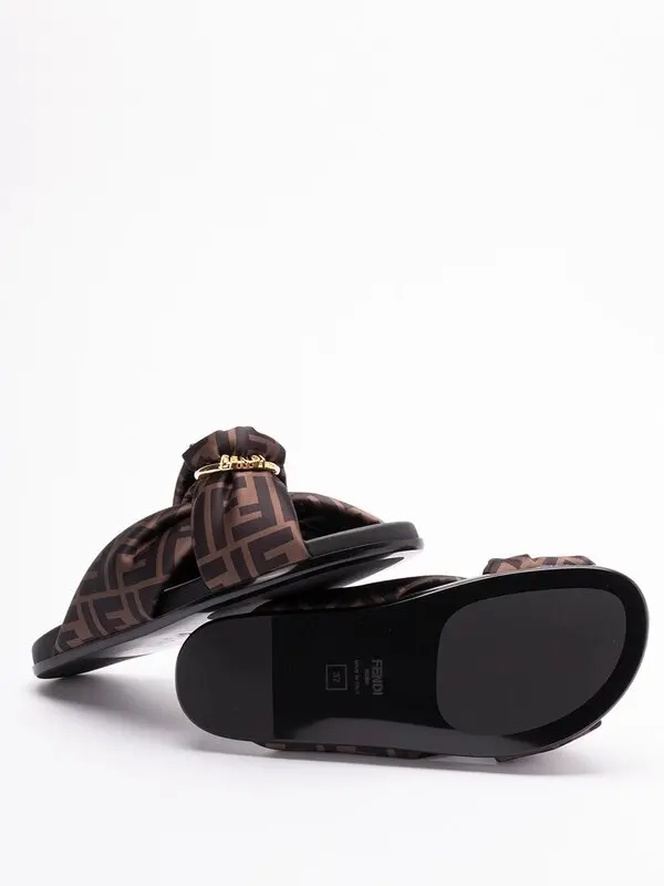 Fendi Monogram Twisted Slides - Multicolor
