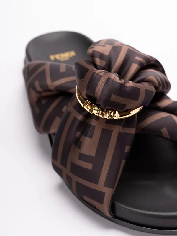 Fendi Monogram Twisted Slides - Multicolor