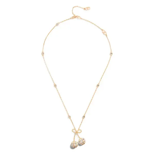 Valentino Garavani Tone Cherry Pendant Necklace With Swarovski Crystals - Gold