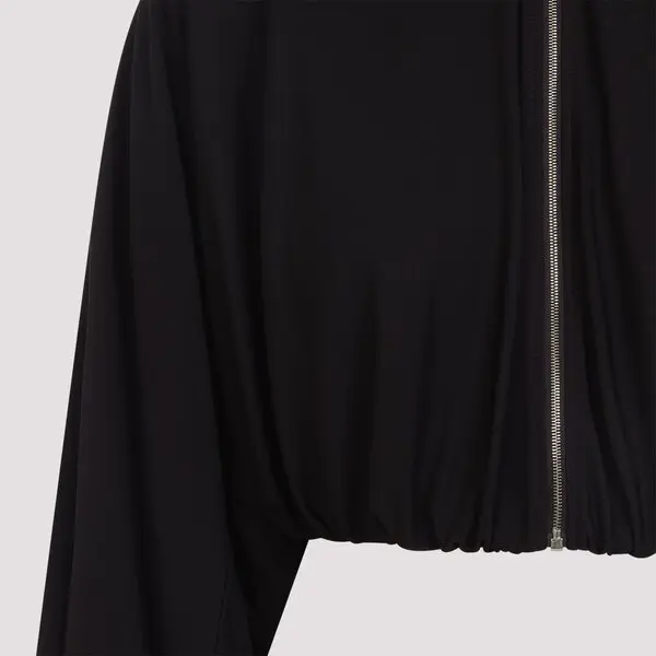 Alaïa Black Viscose-blend Jersey Draped Cropped Jacket