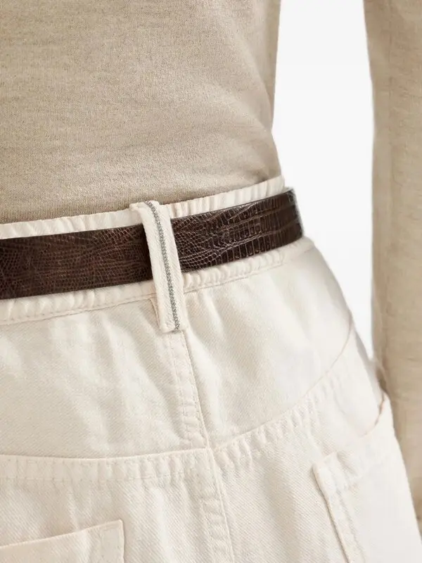 Brunello Cucinelli Wide Leg Cotton Pants - Multicolor