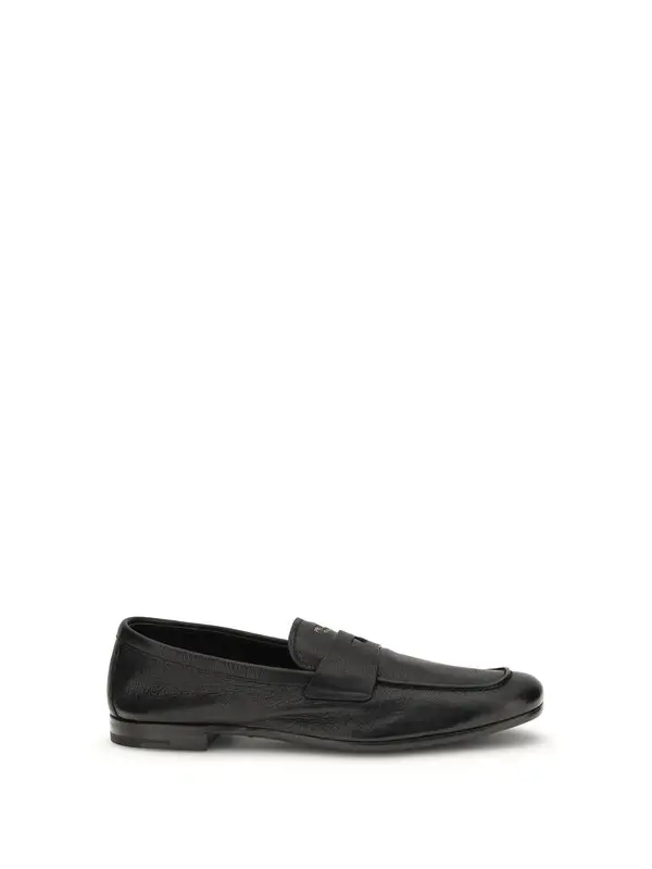 Prada Leather Loafers - Black