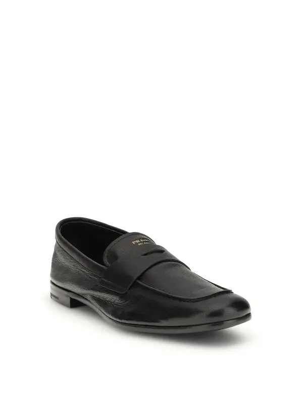Prada Leather Loafers - Black
