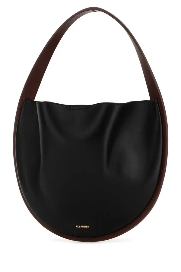 JIL SANDER Leather Pivot Shoulder Bag - Black
