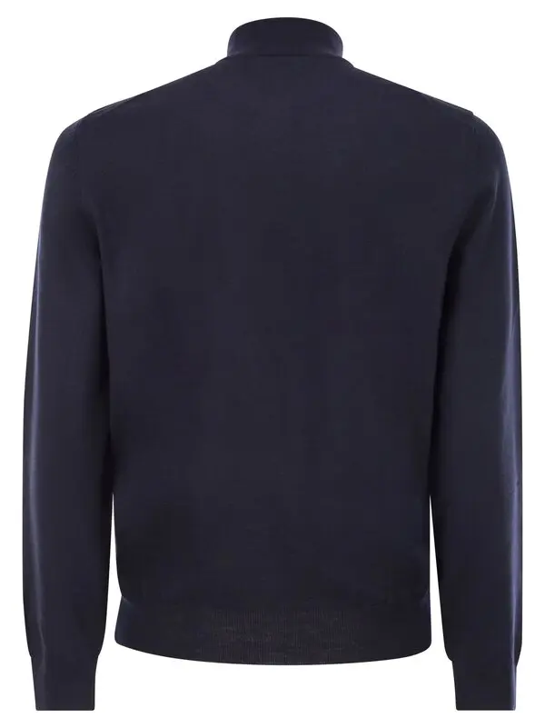 BOSS Virgin Wool Zip Collar Jumper