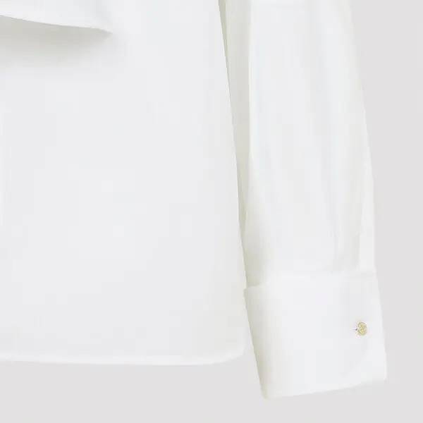 Max Mara Cotton Shirt With Knot Detail - White