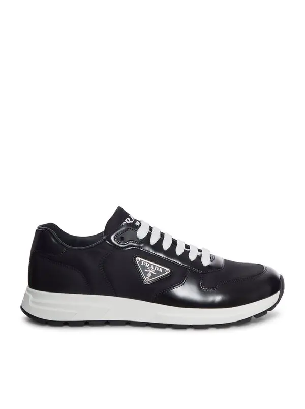 Prada Re-nylon And Brushed Leather Sneakers - Black