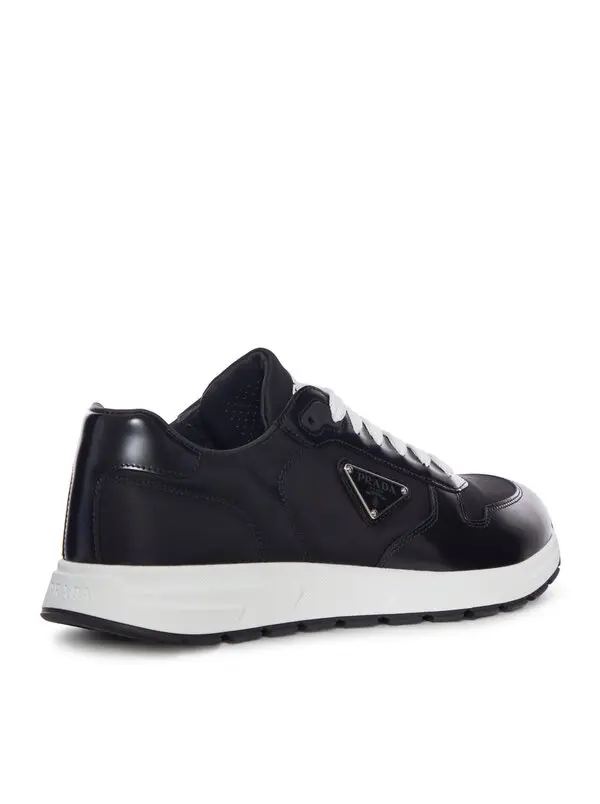 Prada Re-nylon And Brushed Leather Sneakers - Black