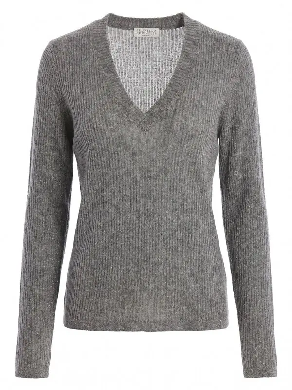 Brunello Cucinelli Ribbed V-neck Sweater - Multicolor