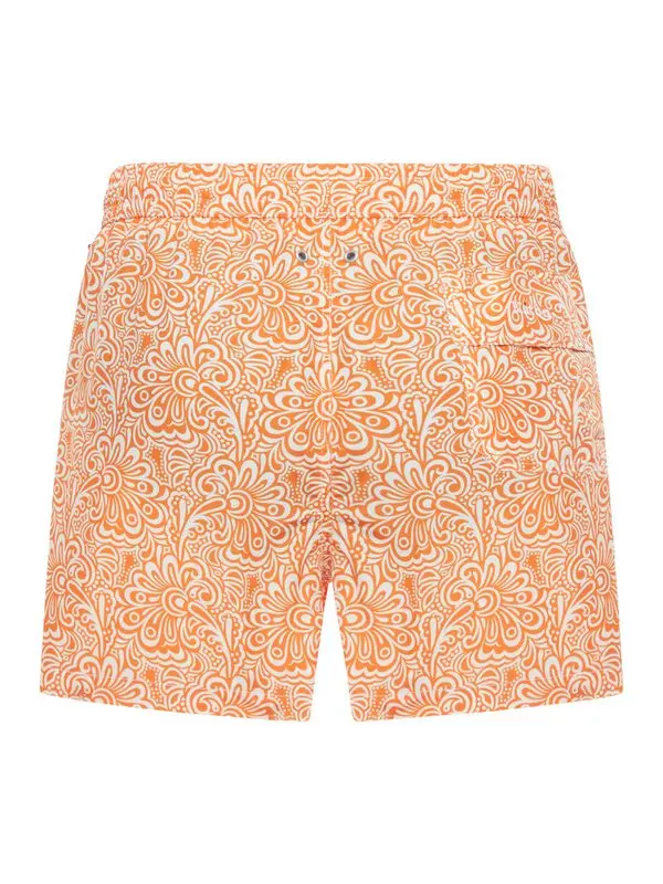 Kiton Swimsuit In Technical Fabric With All-over Floral Pattern - Multicolor