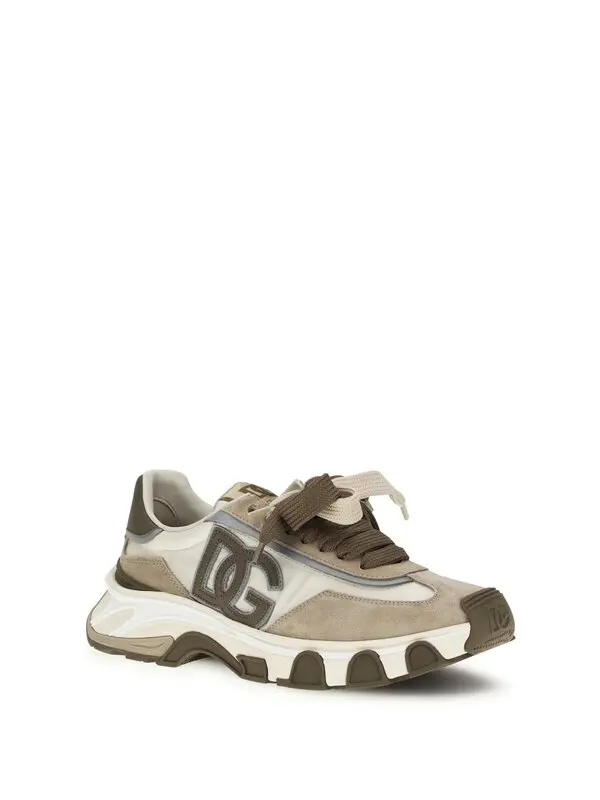 Dolce & Gabbana Leather And Mesh Sneakers - Multicolor