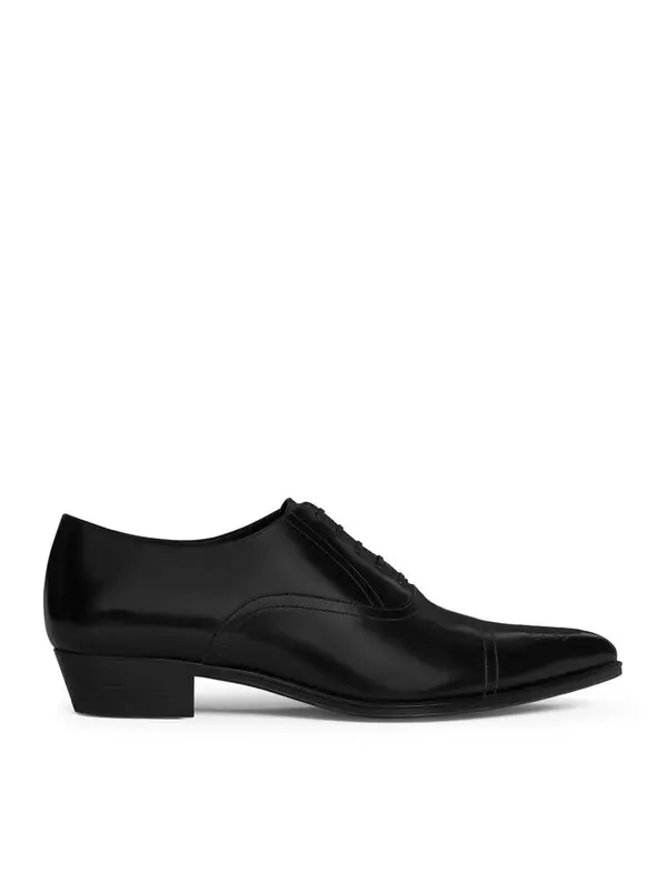 Celine Jude Perforated Oxford In Polished Bull Leather