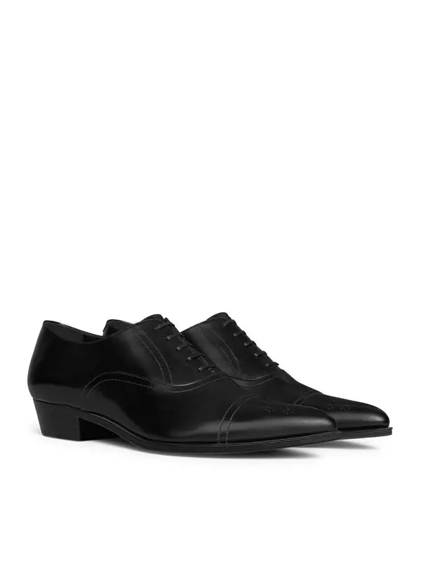 Celine Jude Perforated Oxford In Polished Bull Leather