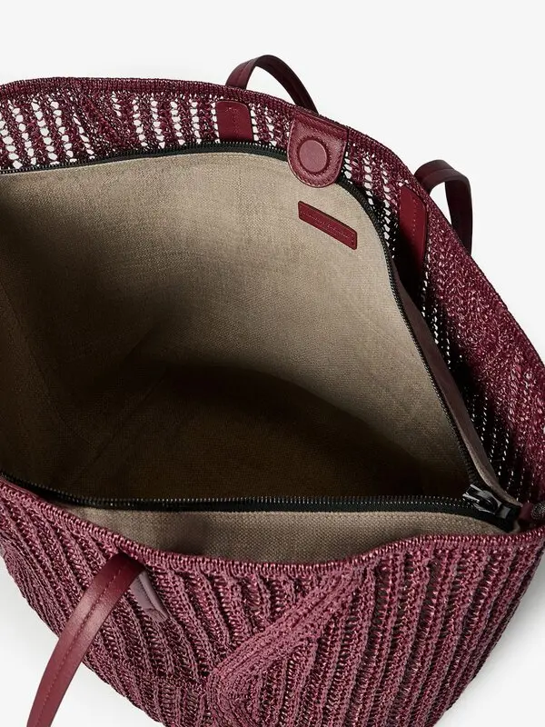 Brunello Cucinelli Raffia And Leather Shoulder Bag - Multicolor
