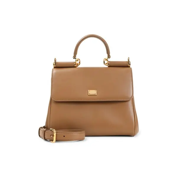 Dolce & Gabbana Sicily Soft Calf Leather Handbag - Brown