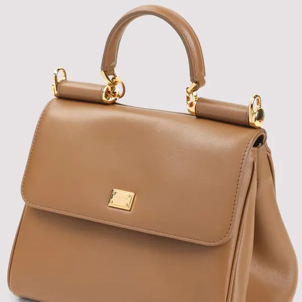 Dolce & Gabbana Sicily Soft Calf Leather Handbag - Brown