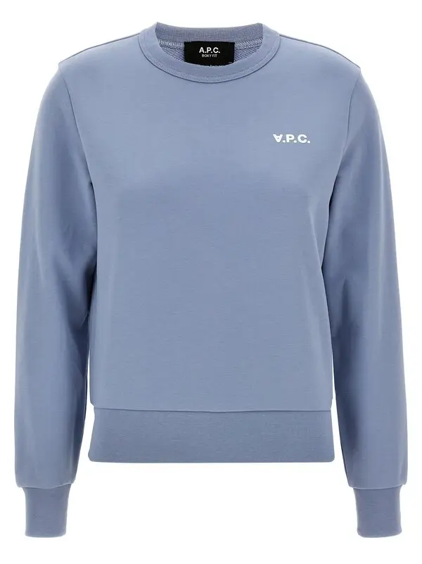 A.p.c. Petit Vpc" Boxy Sweatshirt With Velvet Logo - Blue