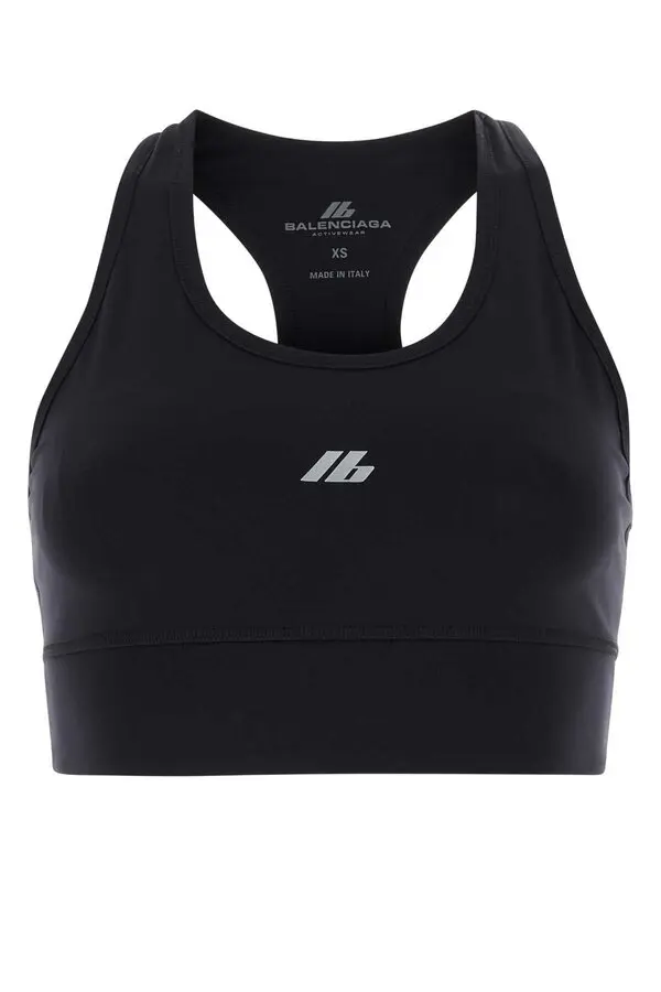Balenciaga Stretch Nylon Crop Top - Black
