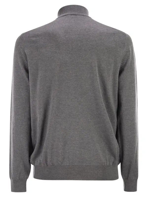 BOSS Virgin Wool Quarter Zip Jumper