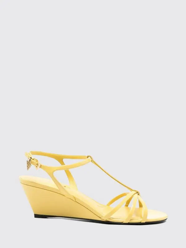 Prada Heeled Wedge Sandals - Yellow