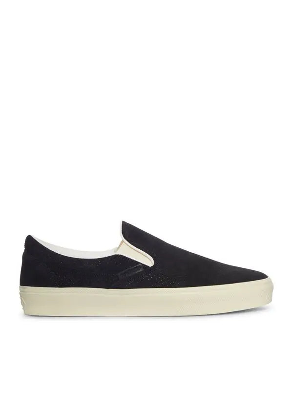 TOM FORD Jude Perforated Suede Slip-on Sneakers - Black