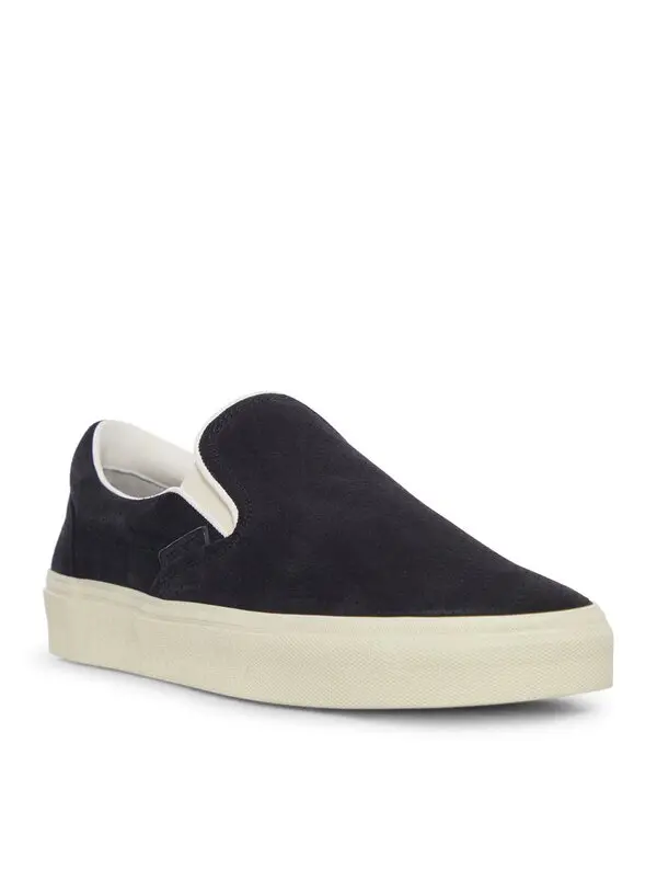 TOM FORD Jude Perforated Suede Slip-on Sneakers - Black