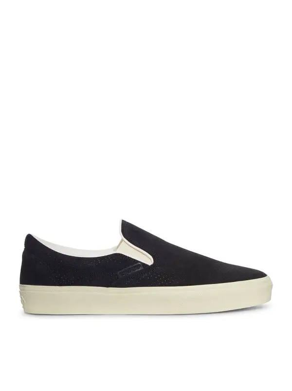 TOM FORD Jude Slip-on Sneakers In Perforated Suede - Black