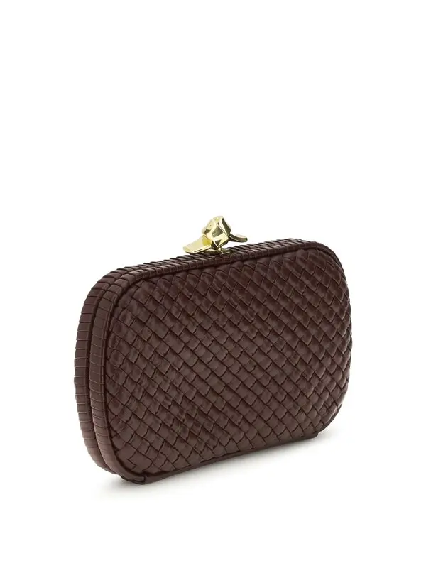 Bottega Veneta Soft Knot Clutch In Woven Leather - Brown