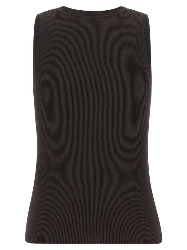 P.a.r.o.s.h Ribbed Cotton Blend Top - Brown