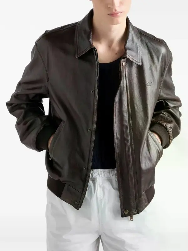 Prada Nappa Leather Bomber Jacket