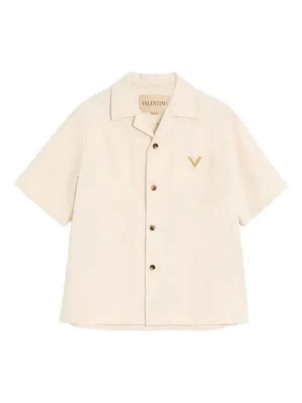Valentino Garavani Vgold` Denim Short Sleeve Shirt - Multicolor