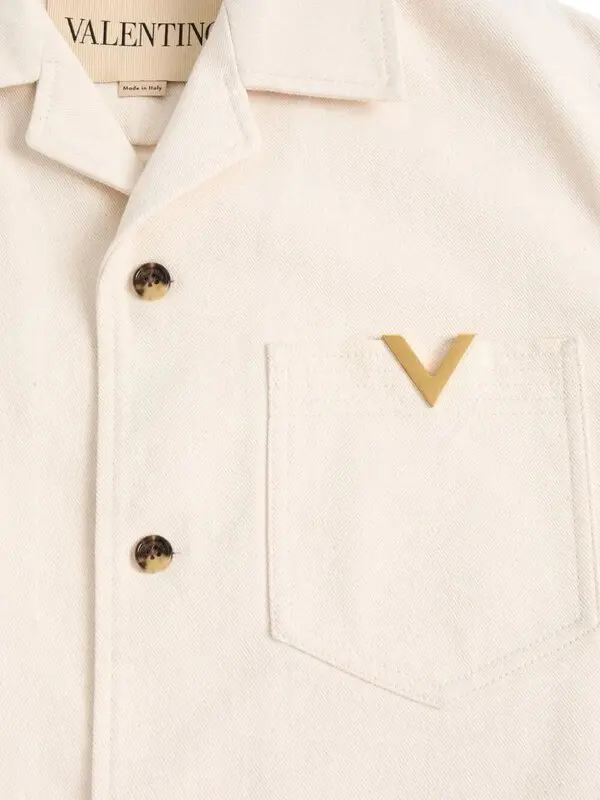 Valentino Garavani Vgold` Denim Short Sleeve Shirt - Multicolor