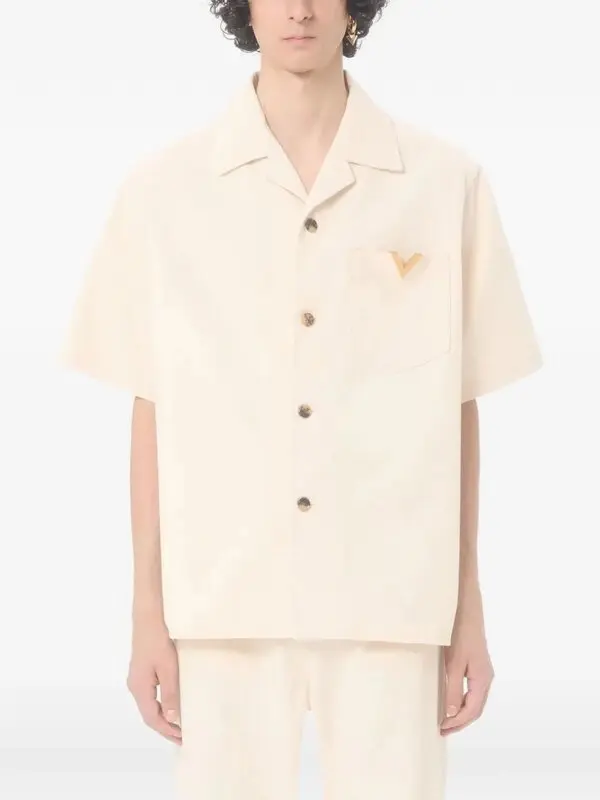 Valentino Garavani Vgold` Denim Short Sleeve Shirt - Multicolor
